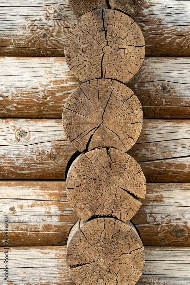 log wall. light wooden wall. environmentally friendly house. wooden ...
