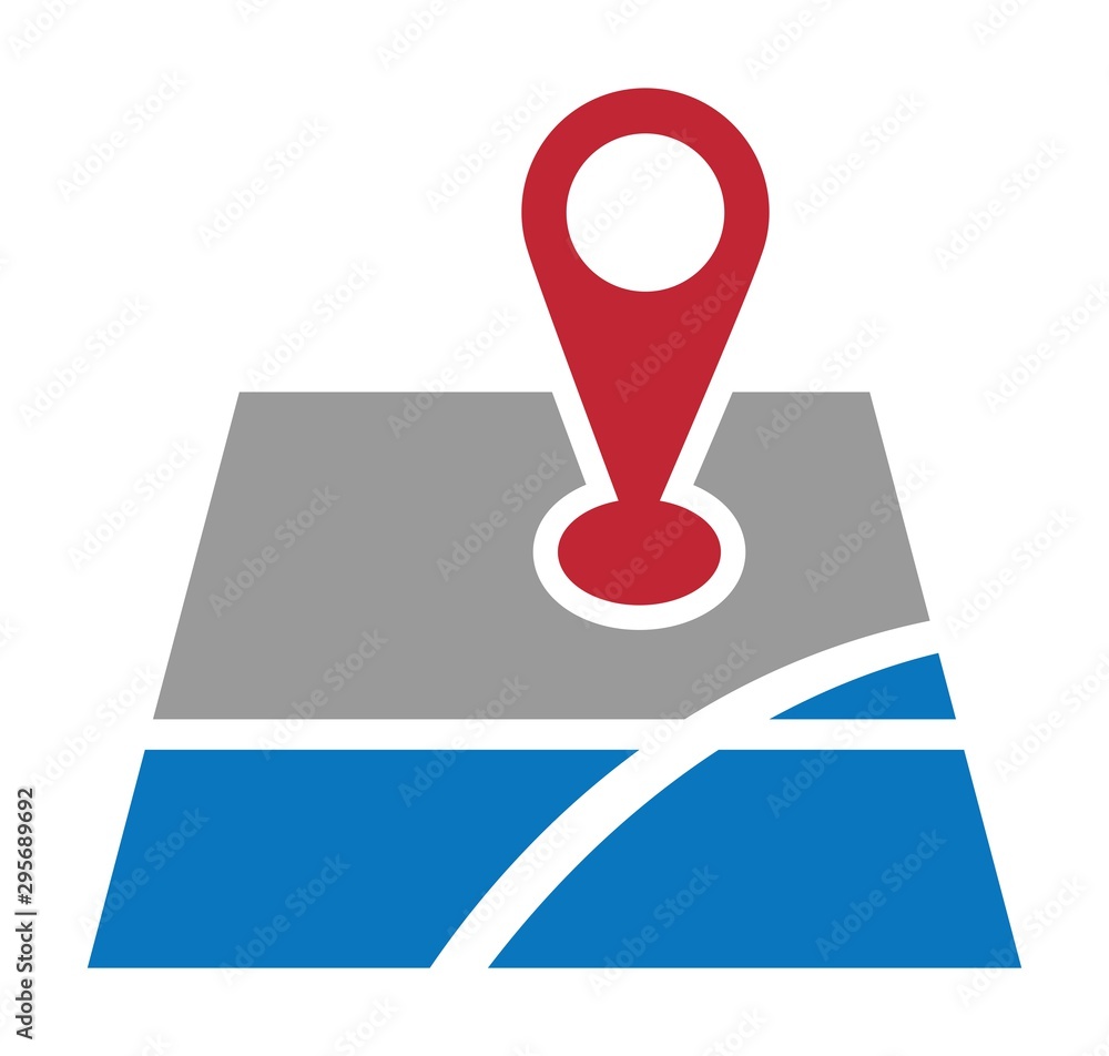 New Flat design location map with red pin, label, marker, sign. vector ...