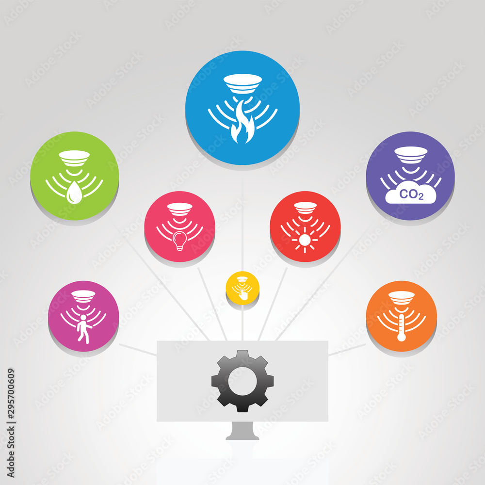 Sensor Infographics vector design. Timeline concept include flame ...