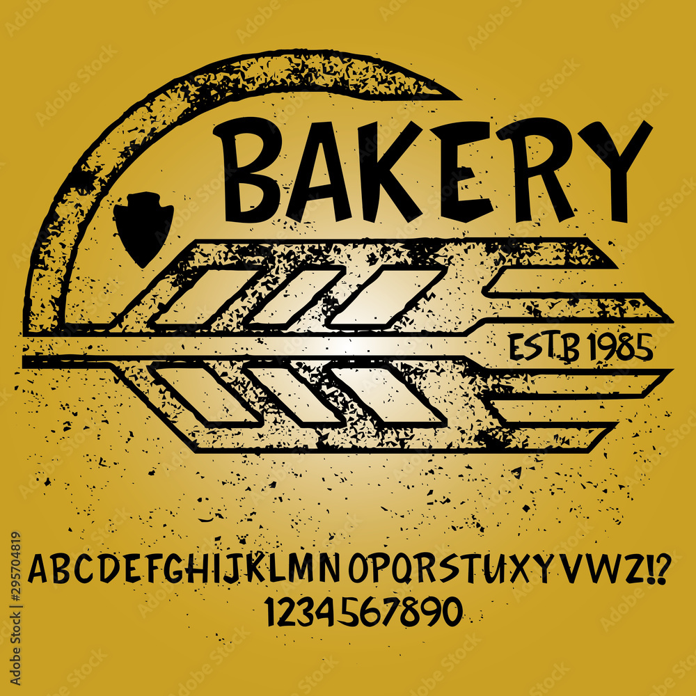 Hand Made Font"Bakery" custom handwritten alphabet. Original Letters ...