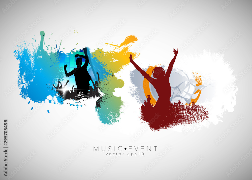 Party background with dancing people - vector illustration Stock Vector ...