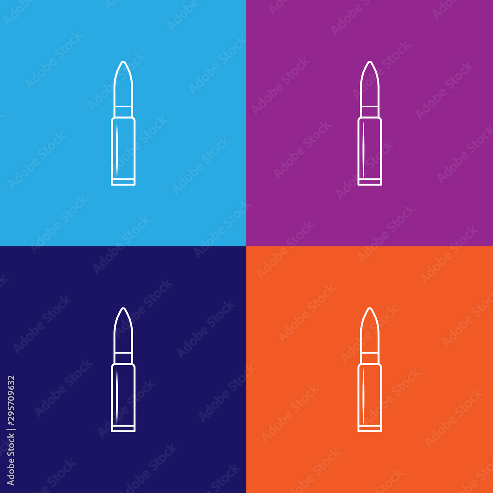 automat bullet line icons. Elements of military illustration icons ...