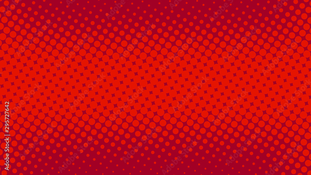 Red and crimson pop art background with halftone dots in retro comic ...