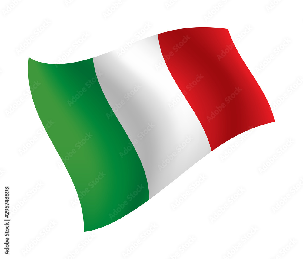 Italy flag waving isolated vector illustration Stock Vector | Adobe Stock