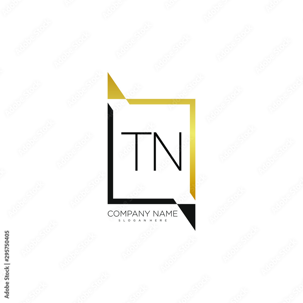 Letter TN Logo Minimalist Template Vector Illustration Stock Vector ...