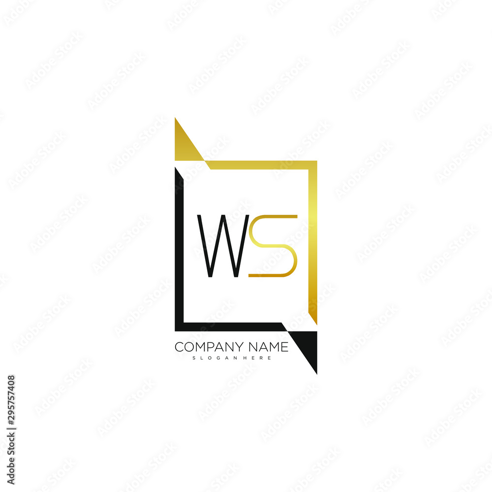 Letter WS Logo Minimalist Template Vector Illustration Stock Vector ...