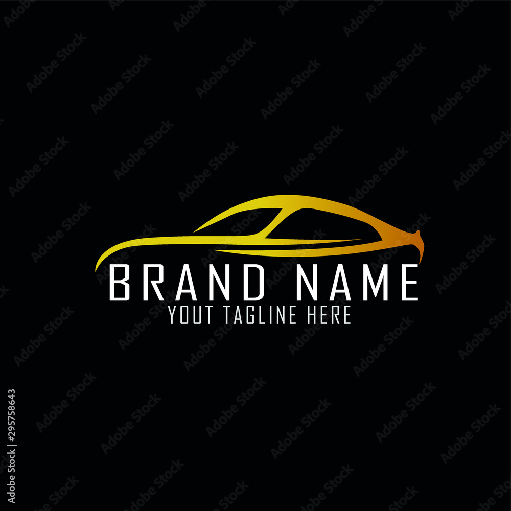 Auto car business logo design concept with silhouette of sports car ...