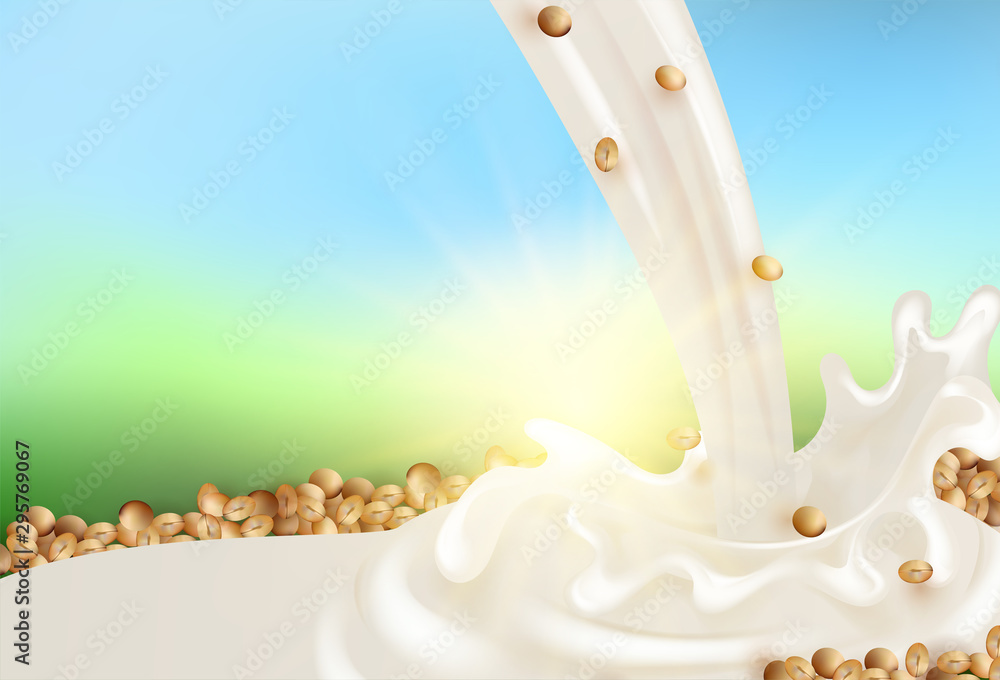 Soy Milk Banner, splash Natural Diet Drink of Whole Soy Beans , Source ...