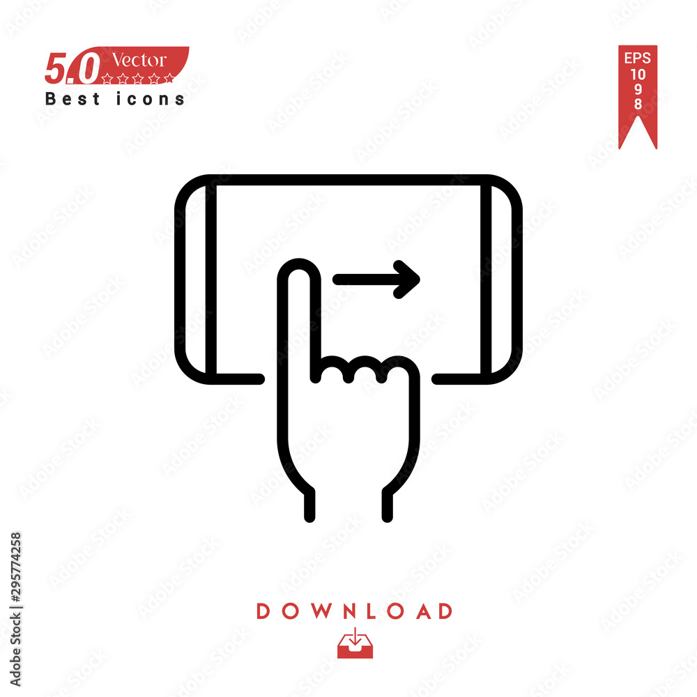 Outline slide Icon. slide icon vector isolated on white background ...