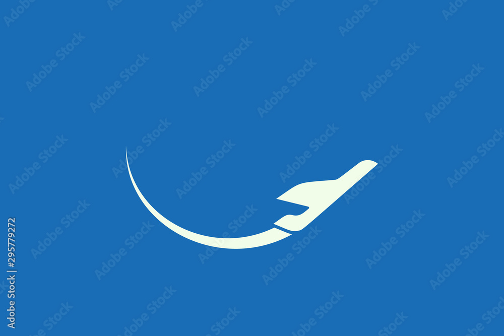 Vector illustration of plane shape design. Minimalist and simple logo ...