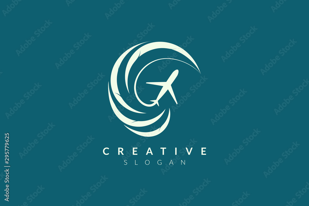 Vector illustration of plane shape design. Minimalist and simple logo ...