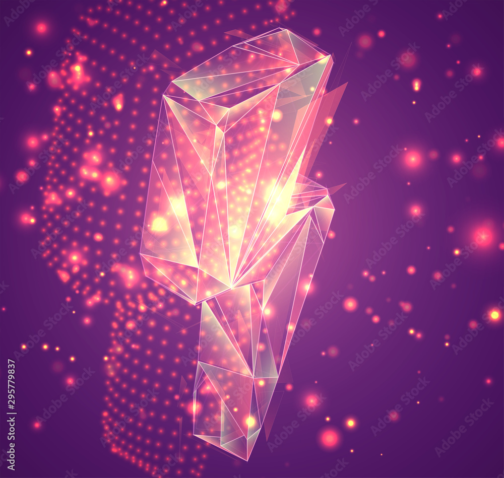 3d vector symbol, volumetric object on a pink background. layout for ...