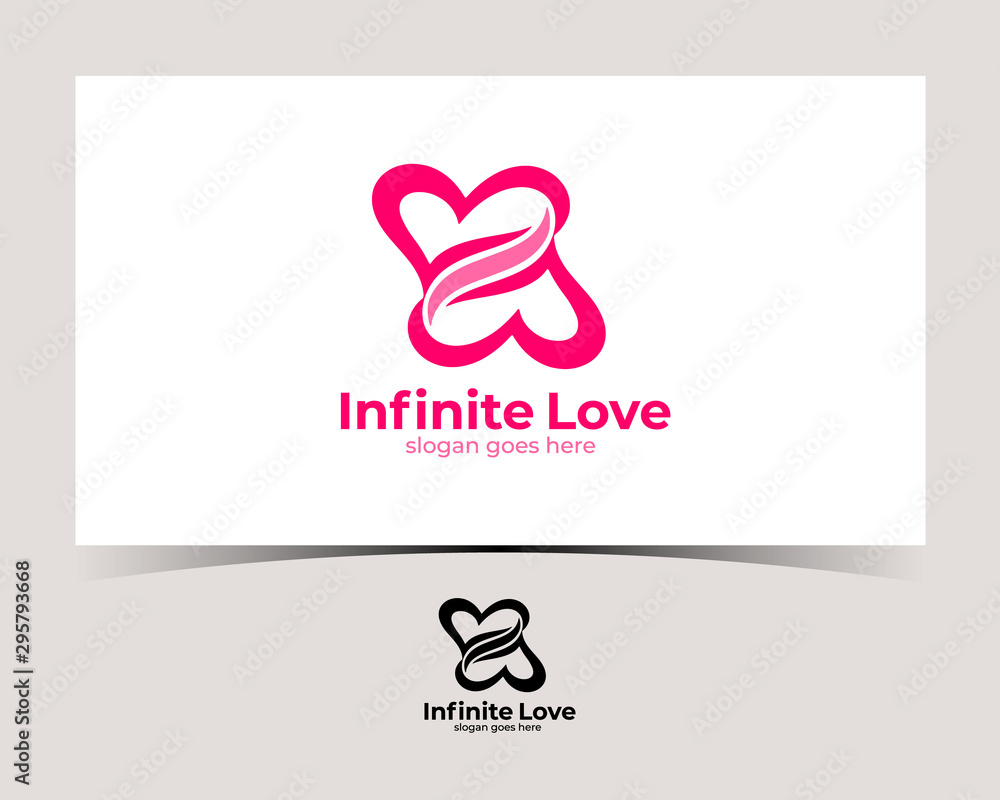 Heart infinity loop butterfly logo icon design template elements Stock ...