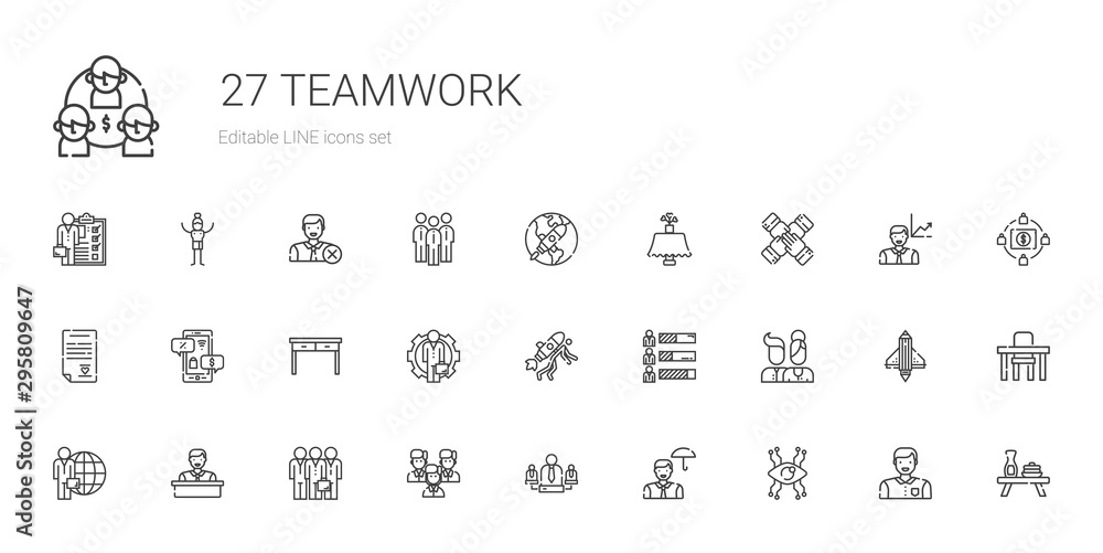 teamwork icons set Stock Vector | Adobe Stock