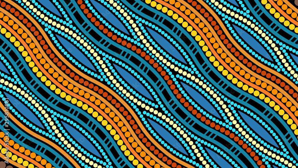 Illustration based on aboriginal style of seamless pattern background ...