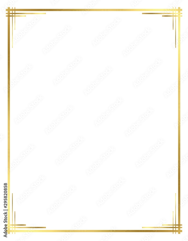 Vector of Gold Border with Lines Stock Vector | Adobe Stock