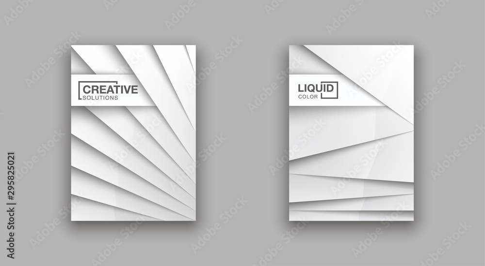 Trendy Minimal empty covers design set. white halftone gradients ...