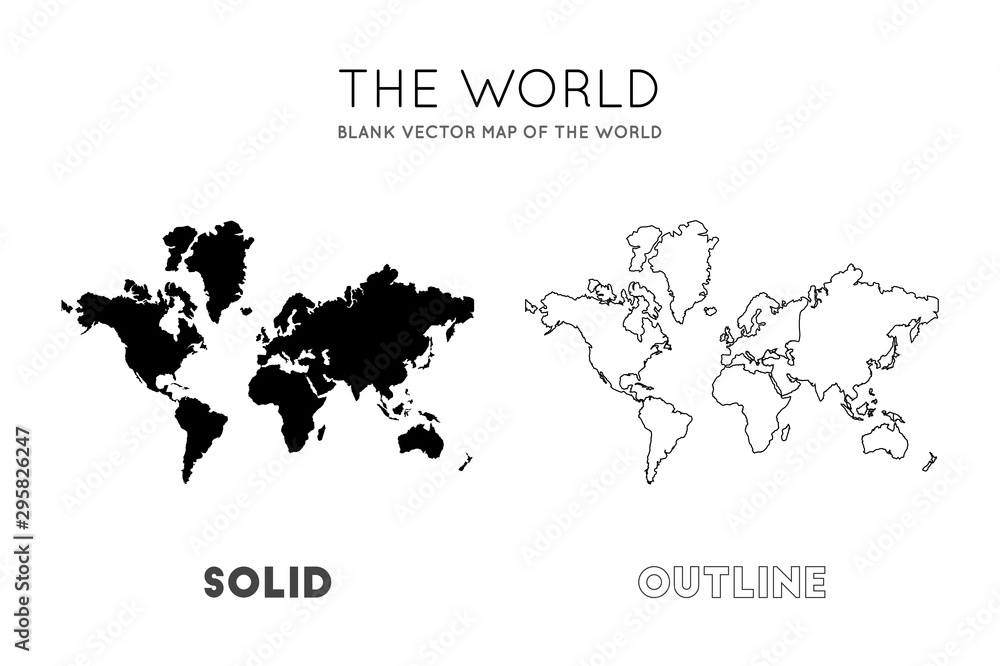 The World map. Blank vector map of the World. Borders of The World for ...