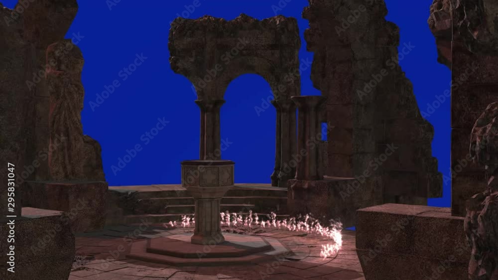 Vidéo Stock 3D rendering on chroma key background of a magic fire ...