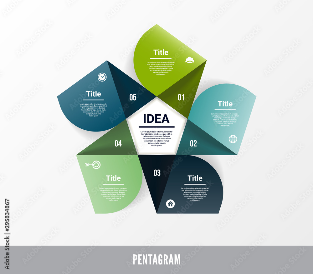 Vector pentagon infographic. Template for diagram, graph, presentation ...