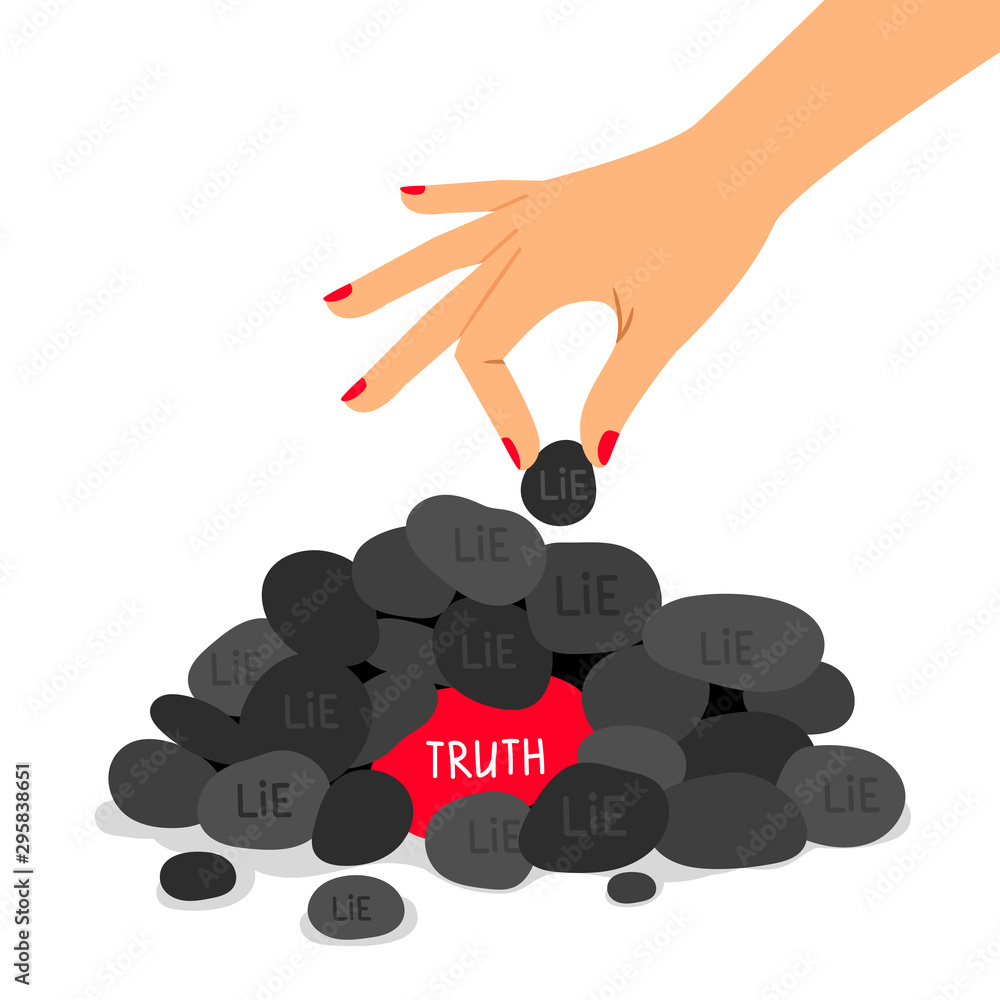 Truth and lie concept vector illustration. True and fake information ...