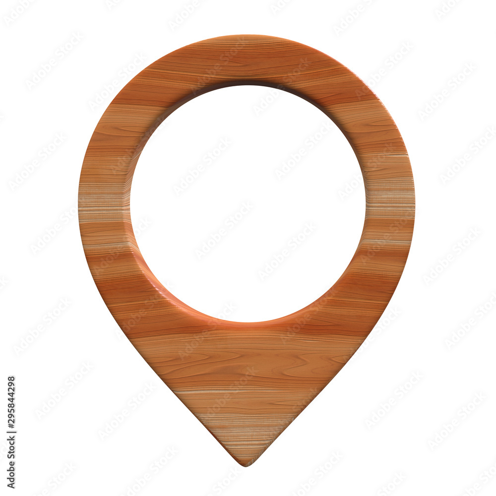 Geo map pin mesh. Place symbol GPS pictogram. 3d render illustration ...