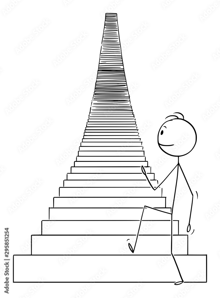 Stick Figure Walking Up Stairs