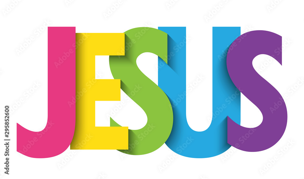 JESUS colorful vector typography banner Stock Vector | Adobe Stock