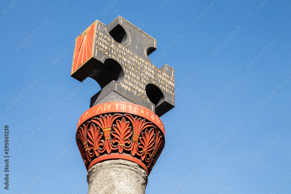 Trier, Germany. The Market Cross (Marktkreuz), symbol of the Market ...