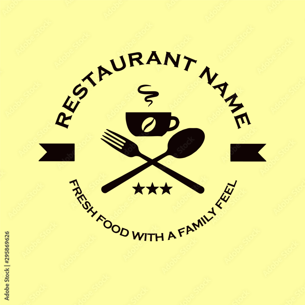 Cafe logo design, Coffee and cream colour logo, Restaurant logo vector ...