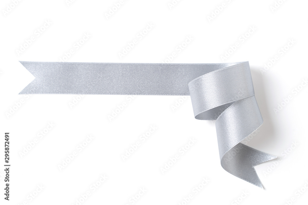 silver banners ribbons label on white Stock Photo | Adobe Stock
