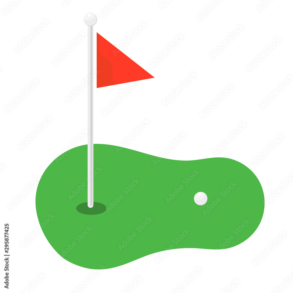 Golf vector cartoon icon symbols. Golf flagstick and field. Stock ...