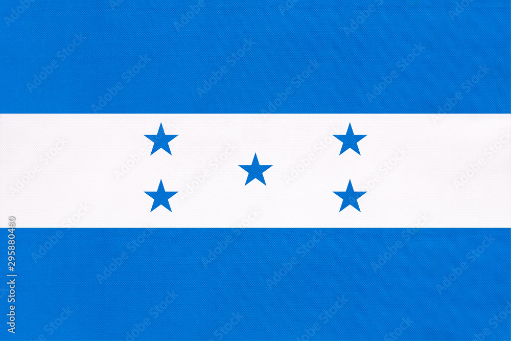 Honduras national fabric flag, textile background. Symbol of ...