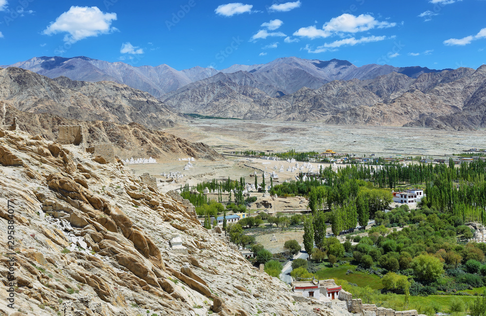 Views of desert from Shey Palace in Ladakh region, Leh, India. Stock ...