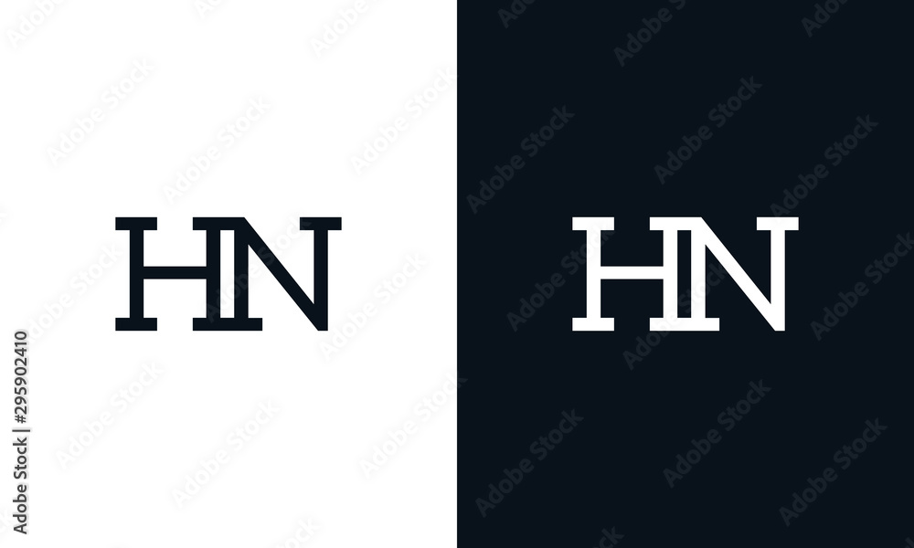 Vetor de Minimalist line art letter HN logo. This logo icon incorporate ...