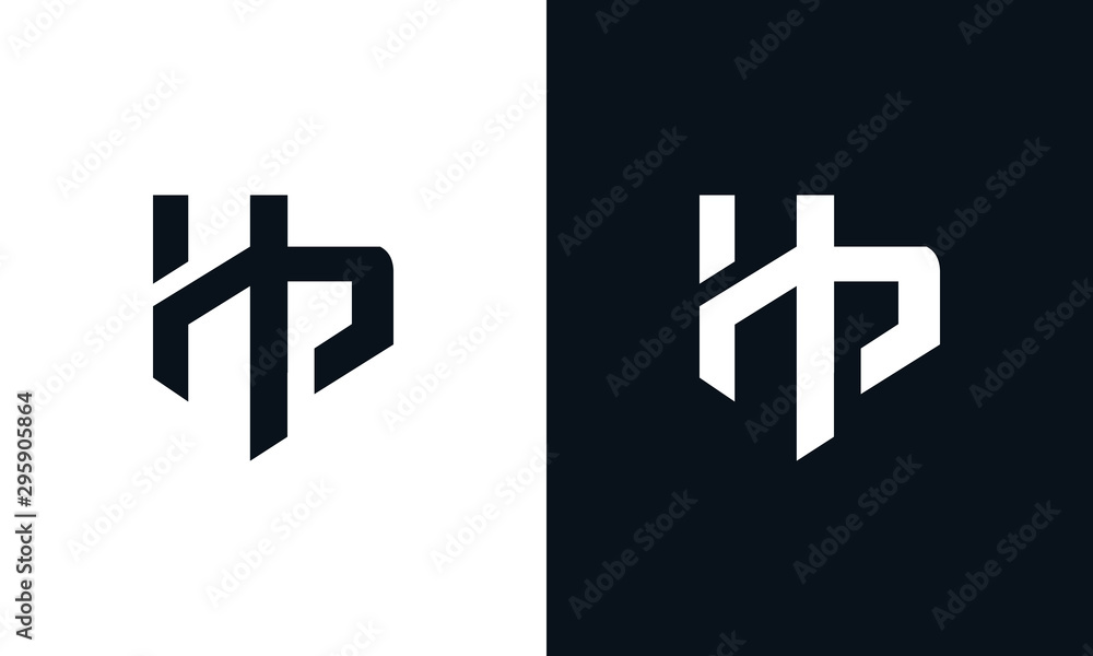 Flat abstract letter HP logo. This logo icon incorporate with two ...