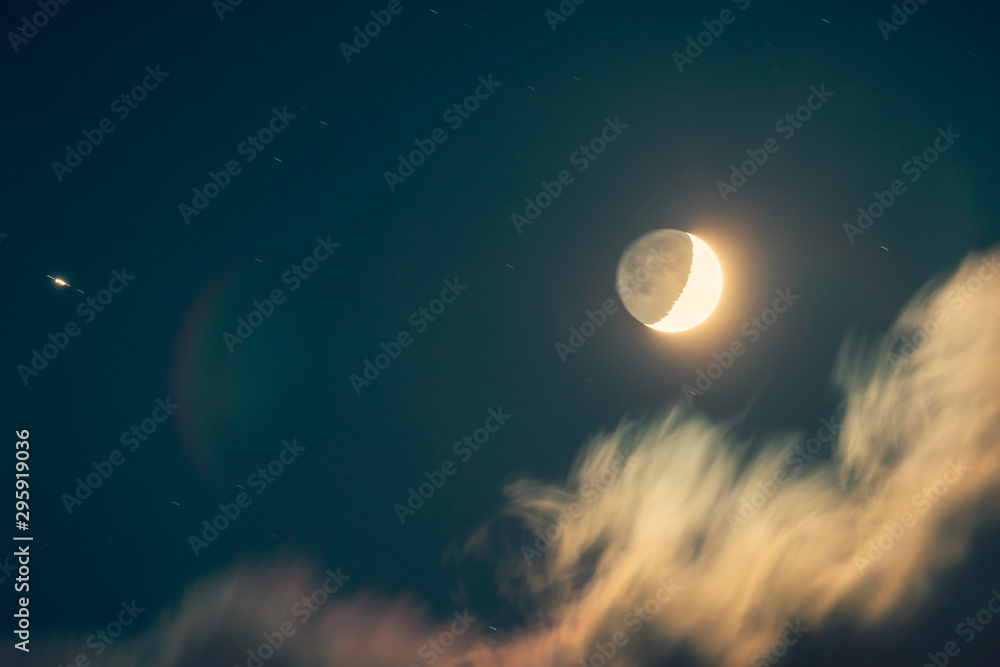 Night of a moon eclipse Stock Photo | Adobe Stock