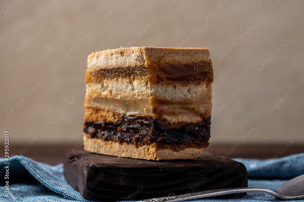 Delicious peruvian dessert called King Kong with dulce de leche and jam ...