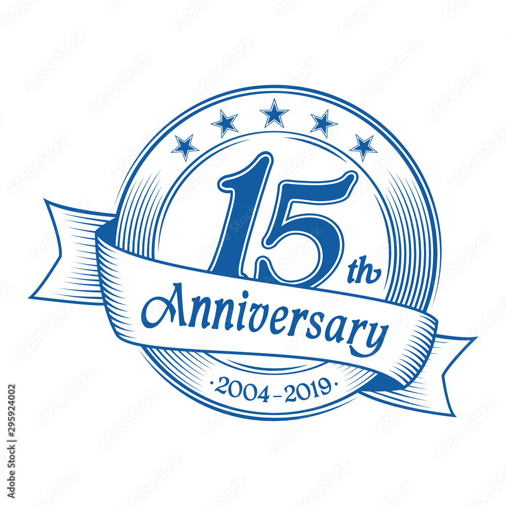 15th anniversary design template. 15 years celebration logo. Vector and ...