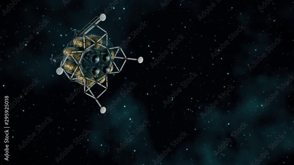 Lunar Lander Flying To The Moon. 4K. 3D Animation. 3840x2160. Stock 비디오 ...