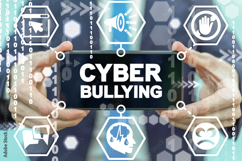 Cyber Bullying Web Aggression Concept. Abuse Victim Internet Harassment ...