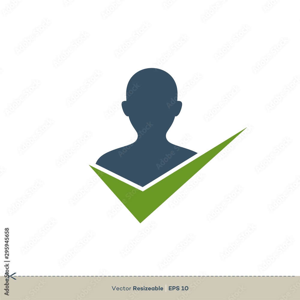 Human Shape Check Mark Vector Logo Template Illustration Design. Vector ...