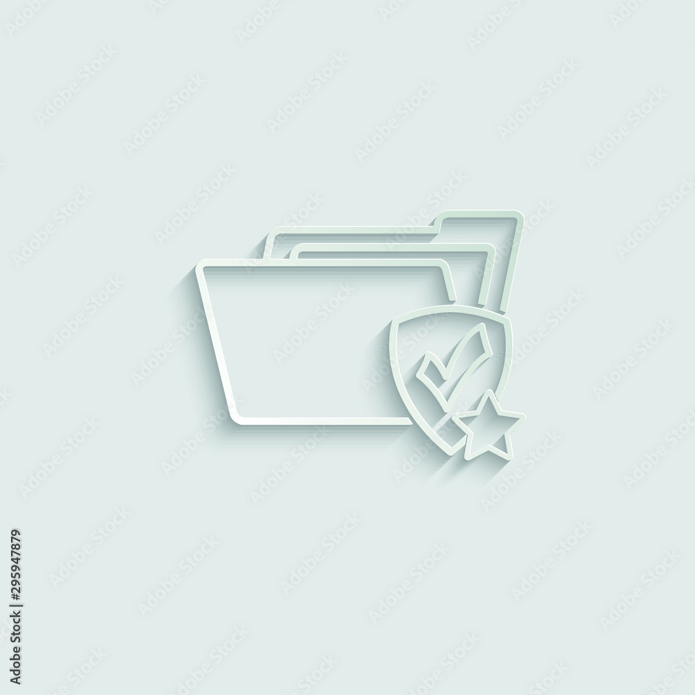 Vecteur Stock folder icon. protect folder icon, data protect icon paper ...