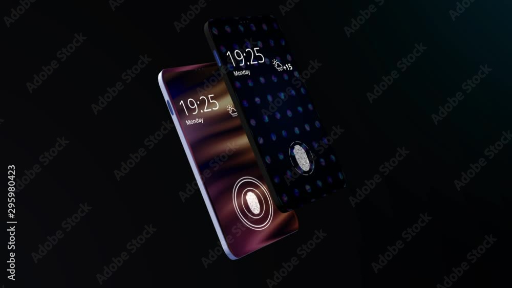 Vidéo Stock Biometric protection of smartphone. Animation. Abstract ...