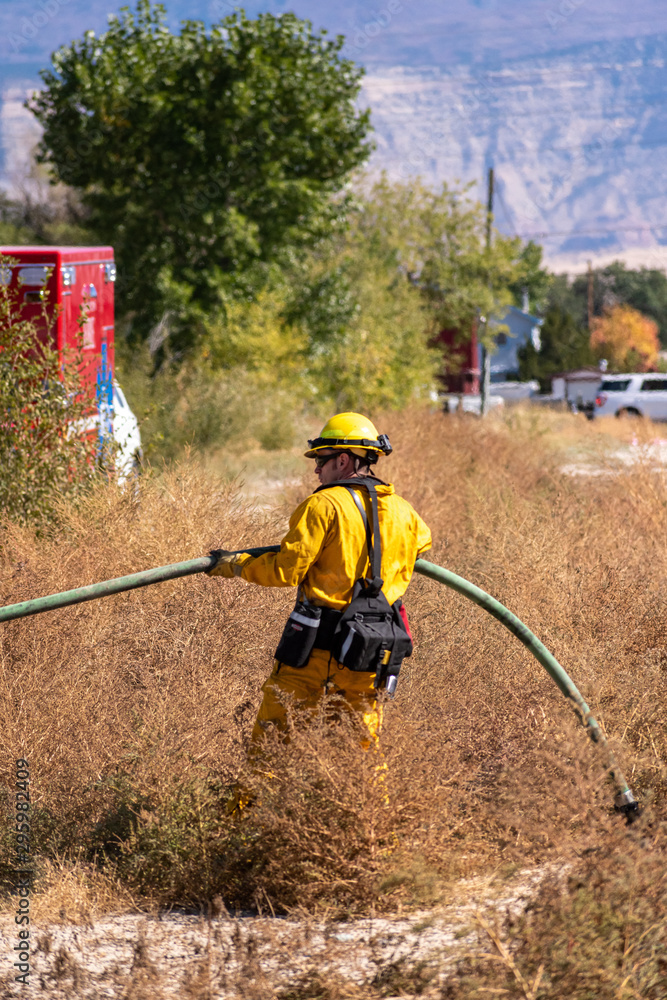 Firefighter Structure Wildland Interface Fires Stock Photo | Adobe Stock