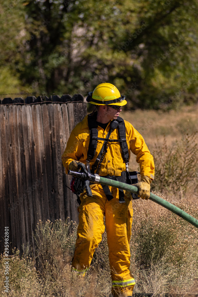 Firefighter Structure Wildland Interface Fires Stock Photo | Adobe Stock