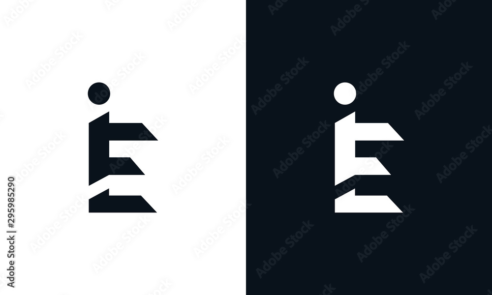 Modern abstract letter IE logo. This logo icon incorporate with two ...