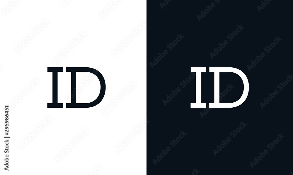 Minimalist line art letter ID logo. This logo icon incorporate with two ...