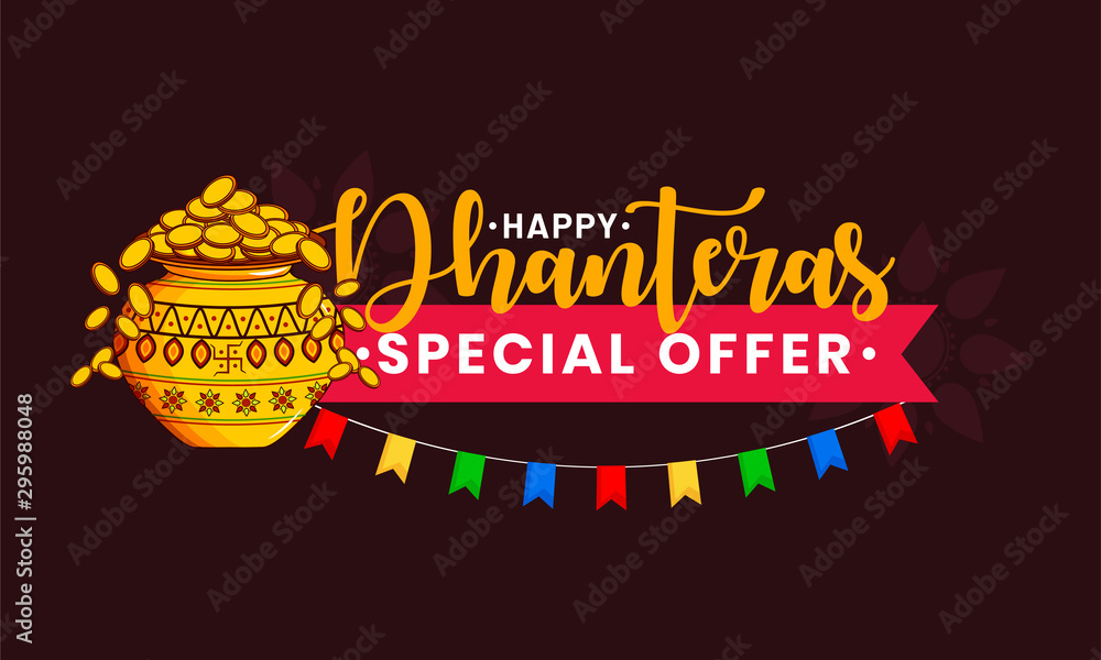 festival of Indian Dhanteras celebration bg. Use as banner, logo design ...