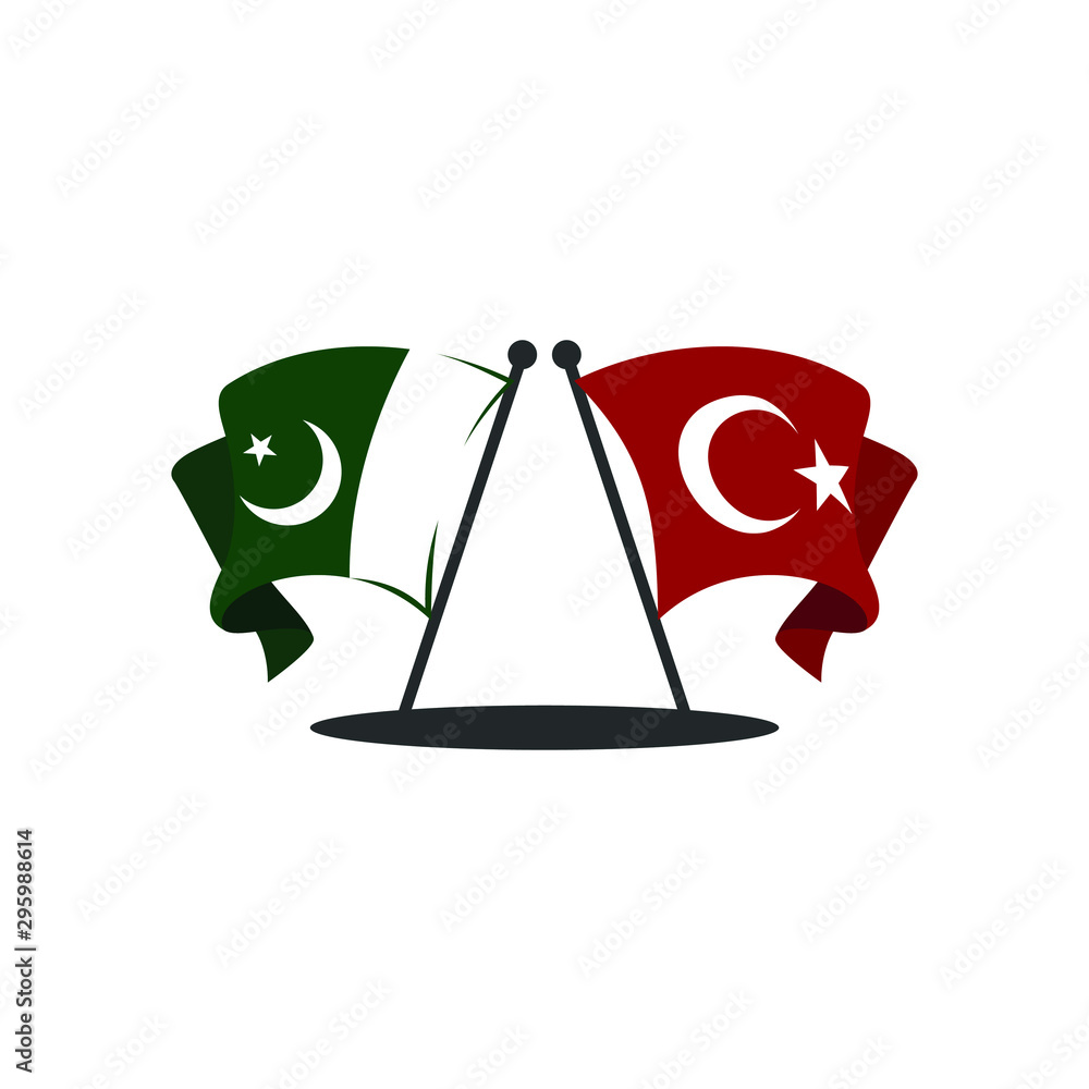 Pakistan and Turkey Flag. Turkish and Pakistani. Vector Illustration ...